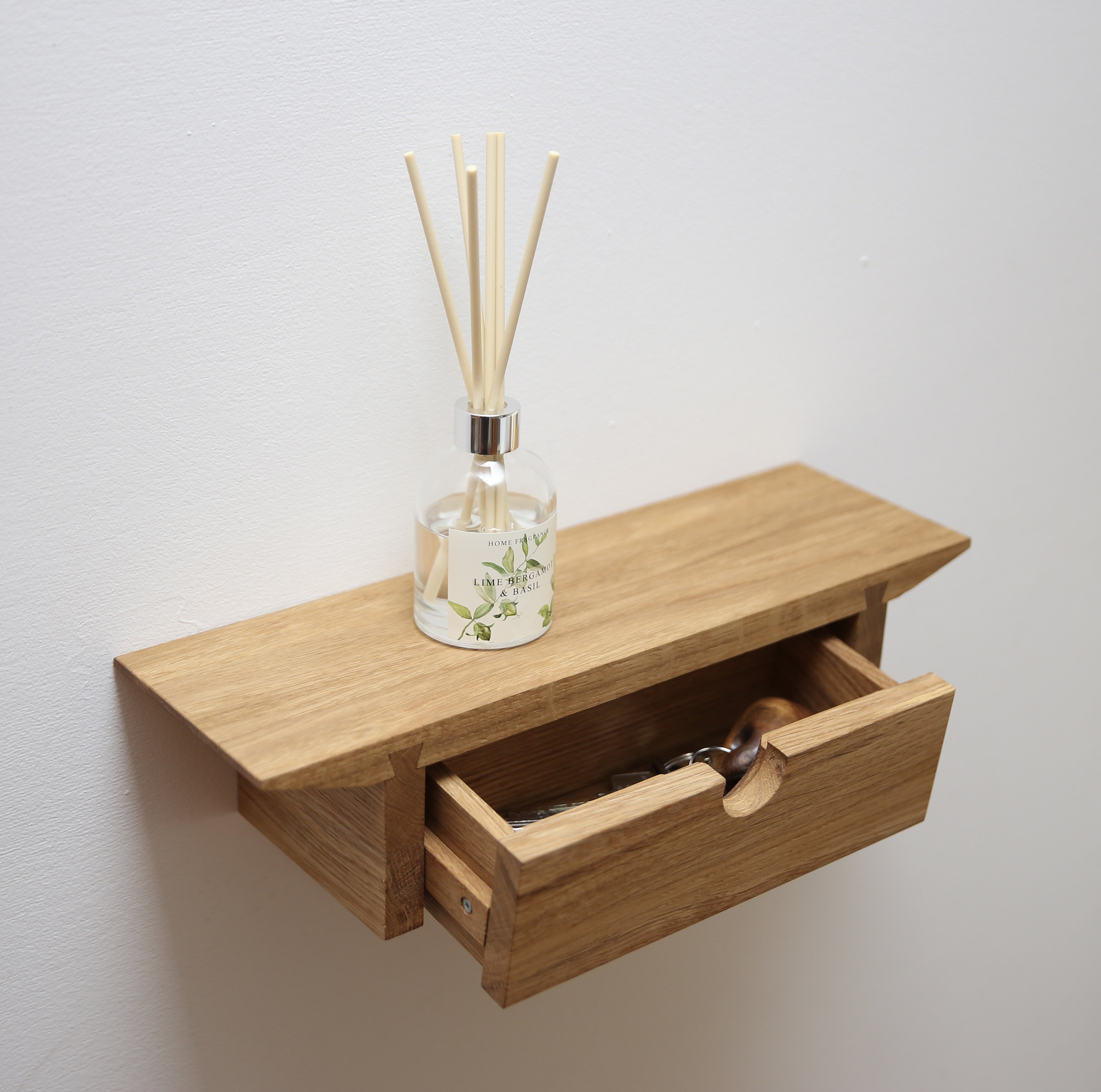Wooden Console / Wall Hanging Console Made From the Solid Oak / Hallway ...