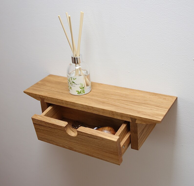 Wooden Console / Wall Hanging Console Made From the Solid Oak / Hallway ...