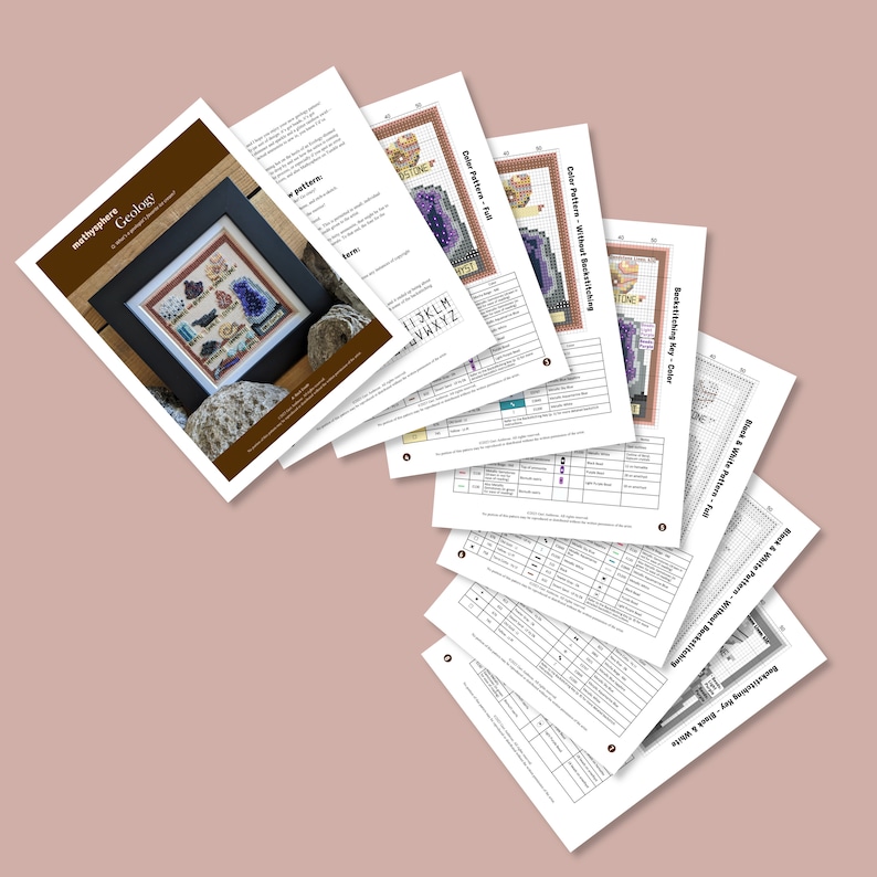 Geology Rock Collection Cross Stitch Pattern PDF Instant Download - Etsy
