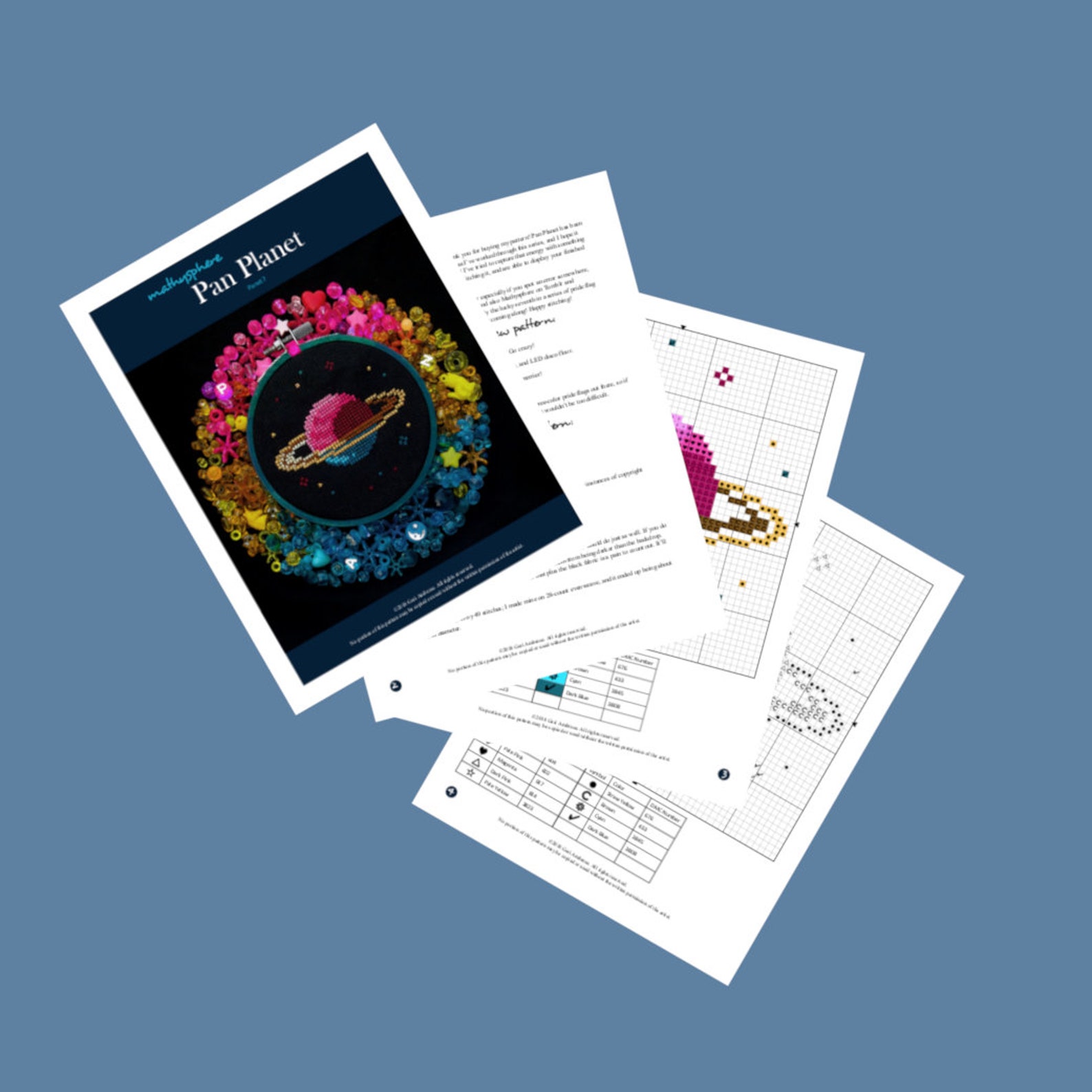 Pansexual Pride Planet Cross Stitch Pattern PDF Instant | Etsy