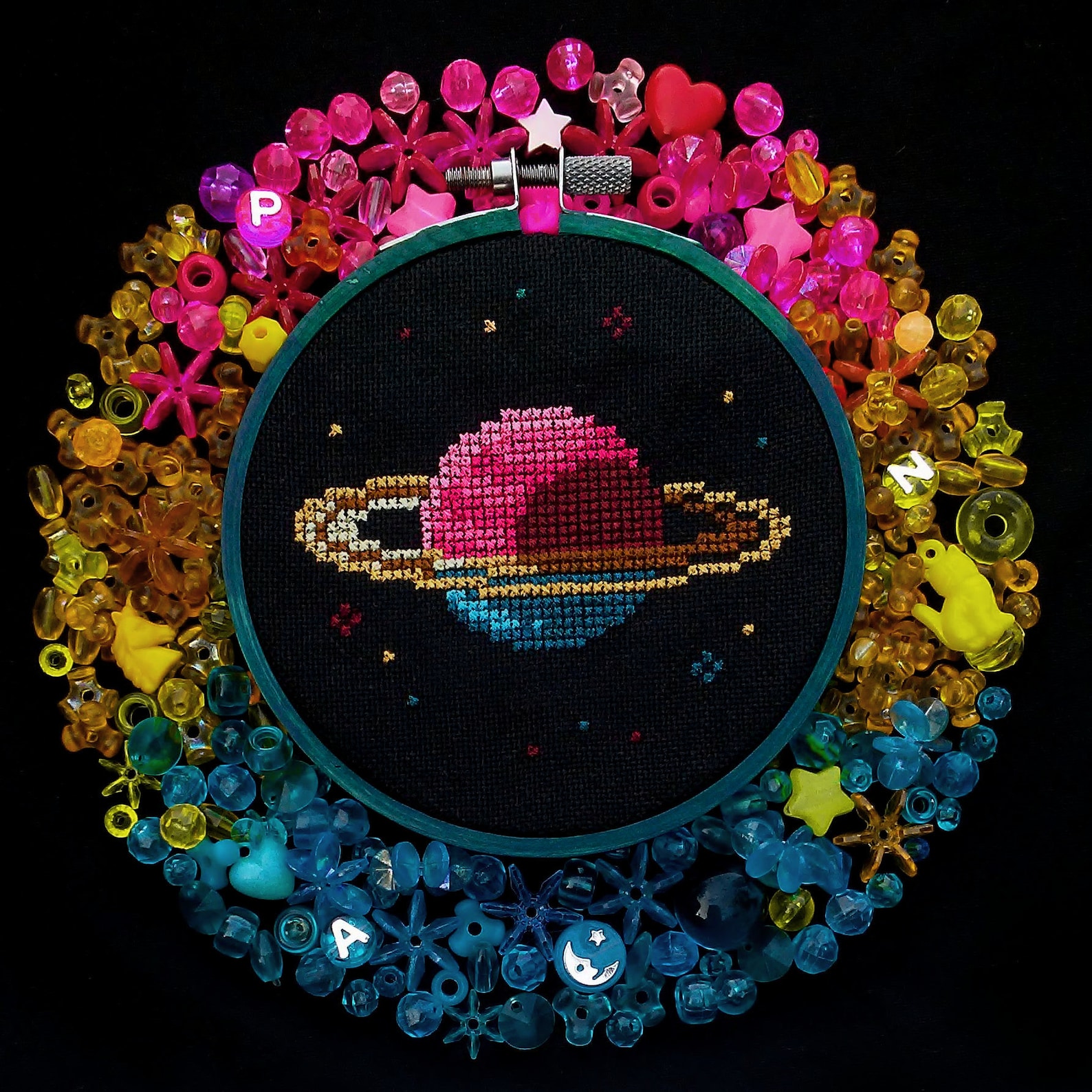 Pansexual Pride Planet Cross Stitch Pattern PDF Instant | Etsy