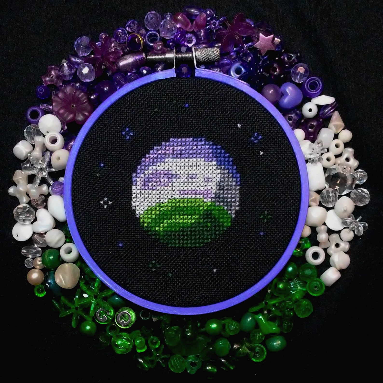 Genderqueer Pride Planet Cross Stitch Pattern PDF Instant - Etsy