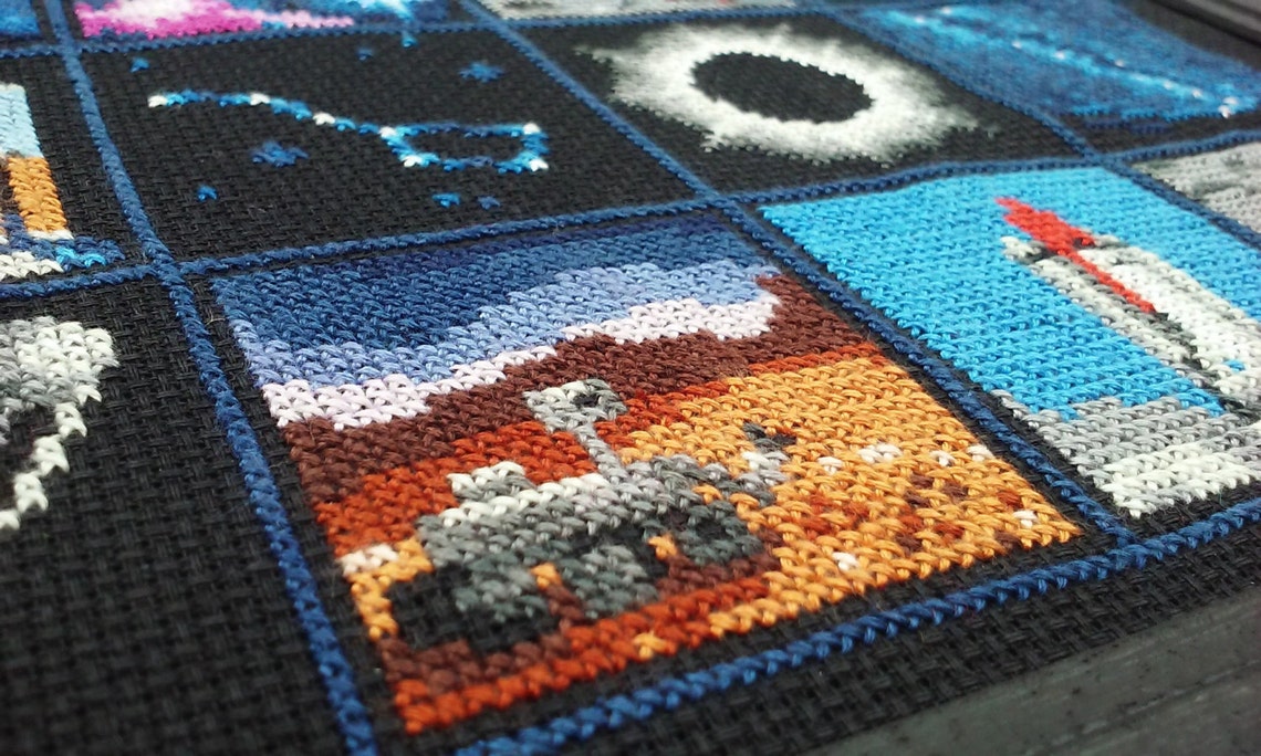 Space Sampler Cross Stitch Pattern PDF Instant Download - Etsy