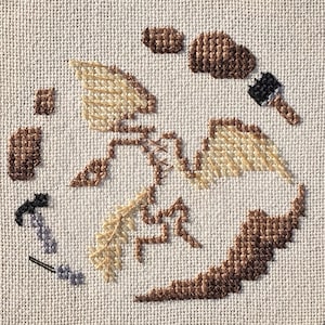 Archaeopteryx Fossil Paleontology Cross Stitch Pattern PDF Instant ...