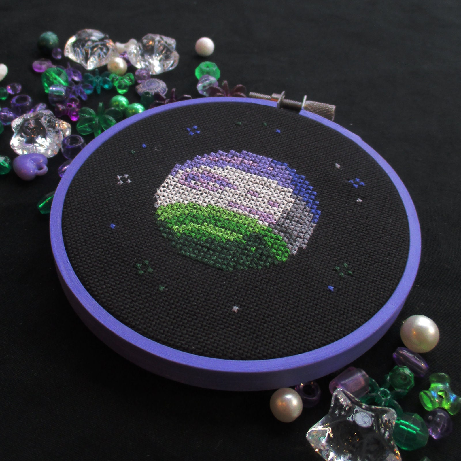 Genderqueer Pride Planet Cross Stitch Pattern PDF Instant | Etsy