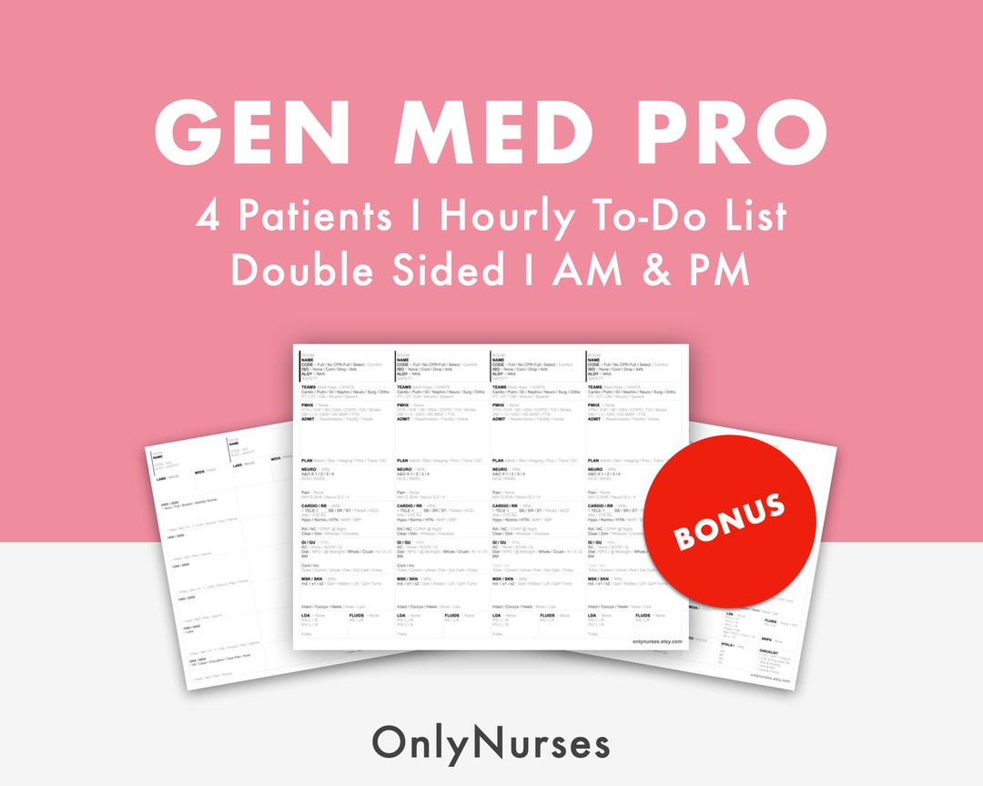 Gen Med Report Sheet Float Oncology Nurse Stuff Handoff New Student ...
