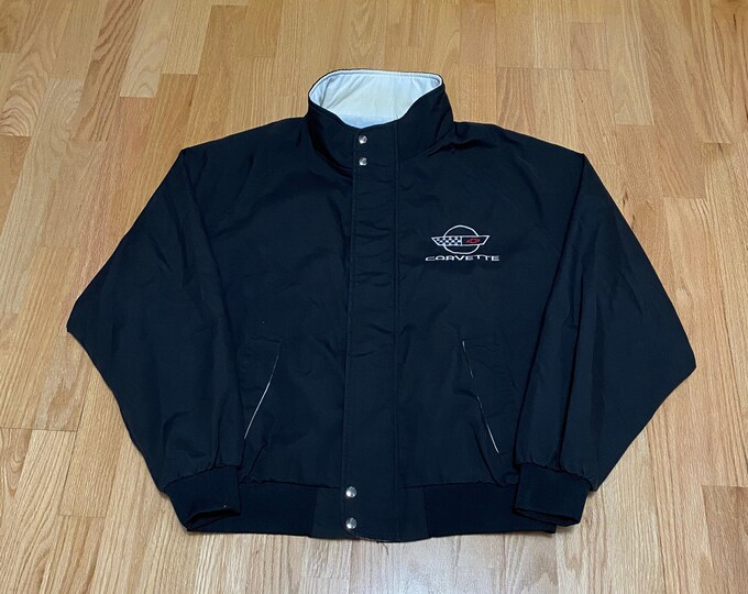 Vintage 80s Chevrolet Corvette Stitched Logo Swingster Black ...