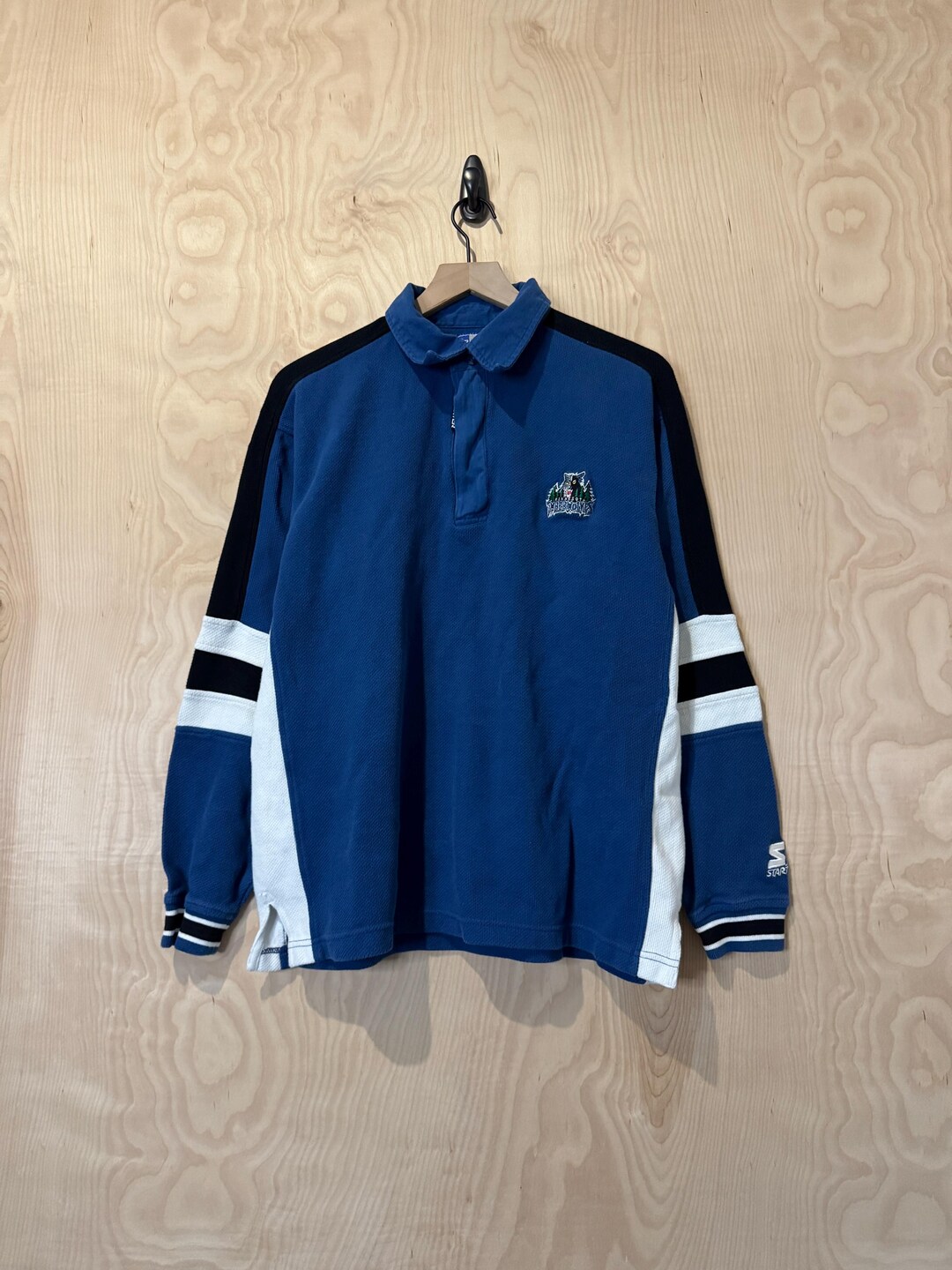 Vintage Minnesota Timberwolves Blue White Black Quarter Zip Collared ...
