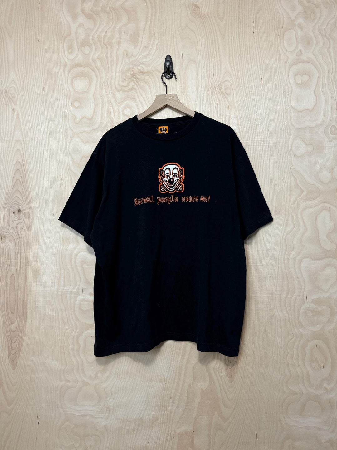 Vintage Y2K Normal People Scare Me Clown Black Cotton T Shirt Size XL ...