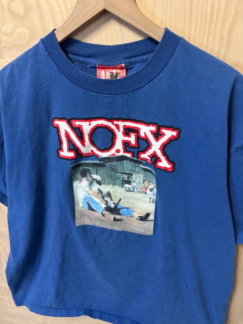 Vintage 90s NOFX Heavy Petting Zoo Graphic Anti Activewear Blue Cotton ...
