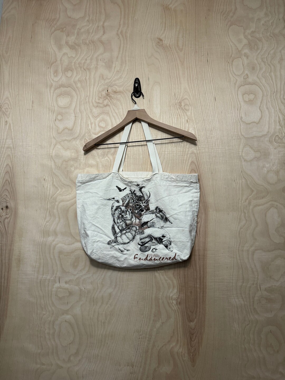 Vintage Florida Endangered Animals White Canvas Tote Bag - Etsy