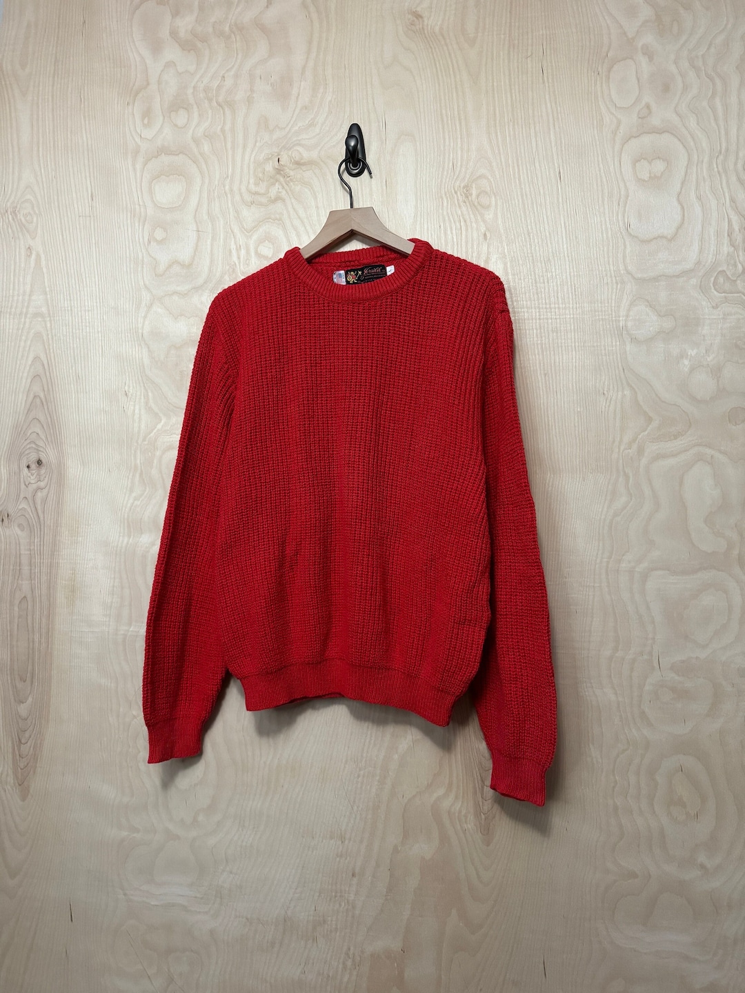 Vintage Jersild Red Cotton Crew Neck Knit Sweater Size Large - Etsy
