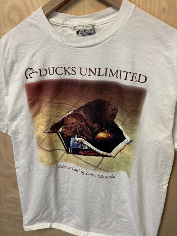 Vintage Ducks Unlimited Science Lab Dog Graphic White… - Gem