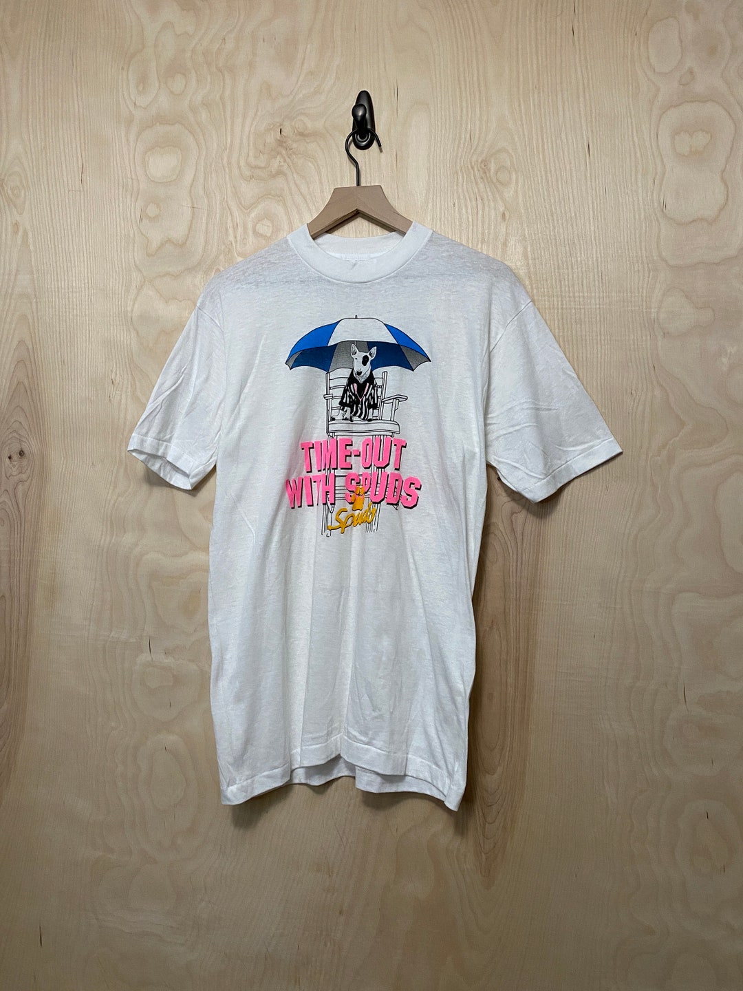 Vintage 80s Spuds Mackenzie Bud Light Time Out With Spuds White Cotton ...