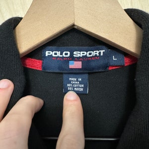 Vintage Polo Sport Ralph Lauren Stitched Cursive Spell Out Snap Button ...