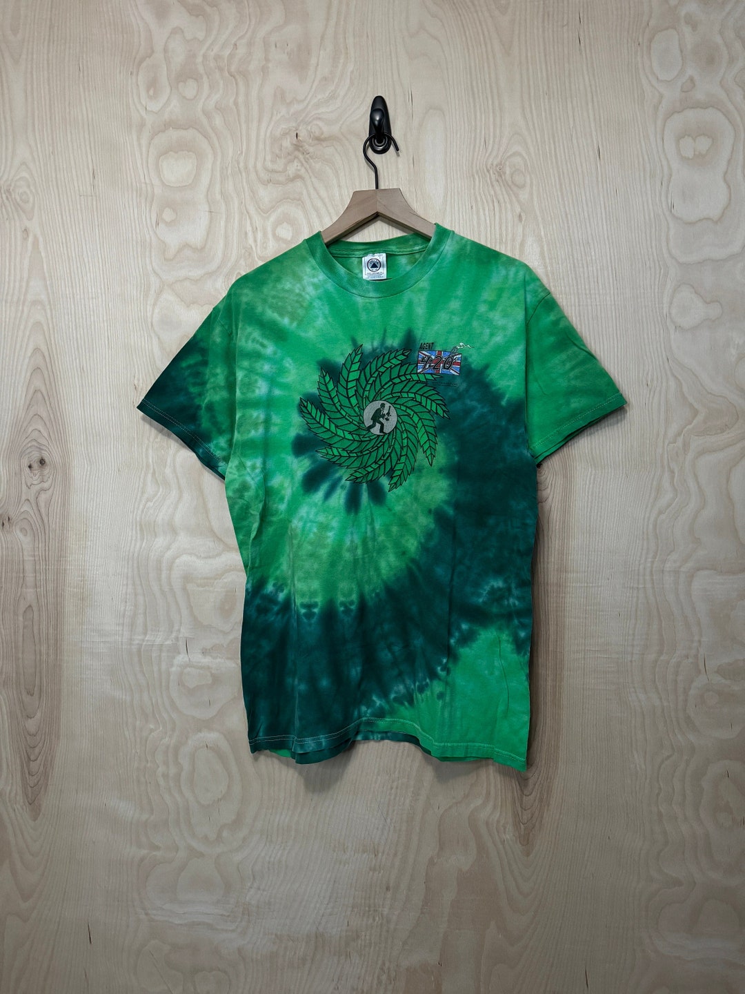 Vintage High Times Agent 420 Bong James Bong Green Tie Dye Cotton T ...
