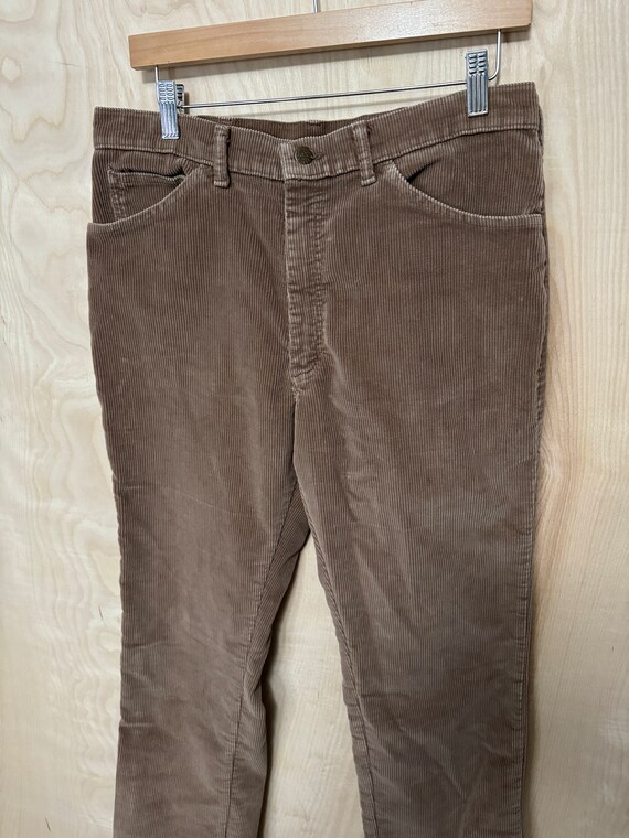 Vintage 80s Lee Corduroy Brown Cotton Polyester Pant … - Gem
