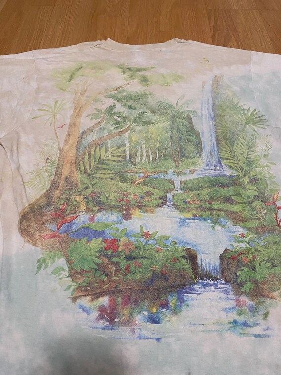 Vintage 90s Rain Forest Preserve Paradise Double Side… - Gem