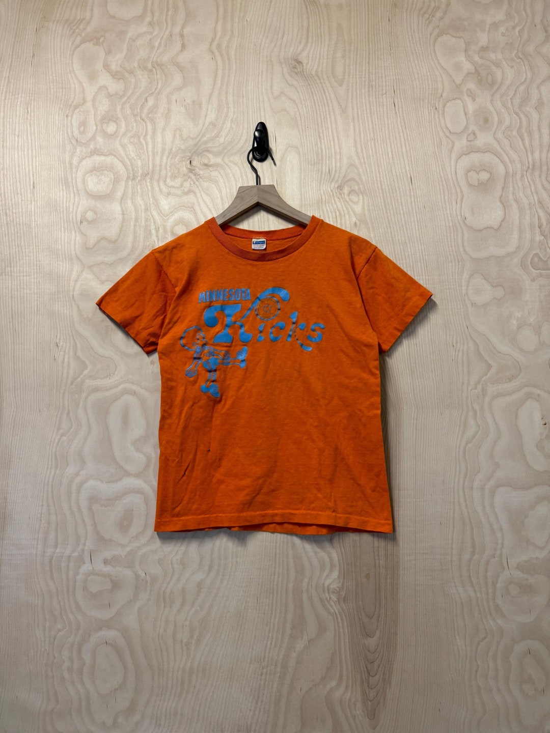 Vintage 70s Minnesota Kicks Soccer Graphic Champion Orange Cotton T ...
