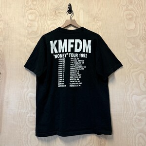 Vintage KMFDM Money Tour 1992 Double Sided Black Cotton T Shirt Size XL ...