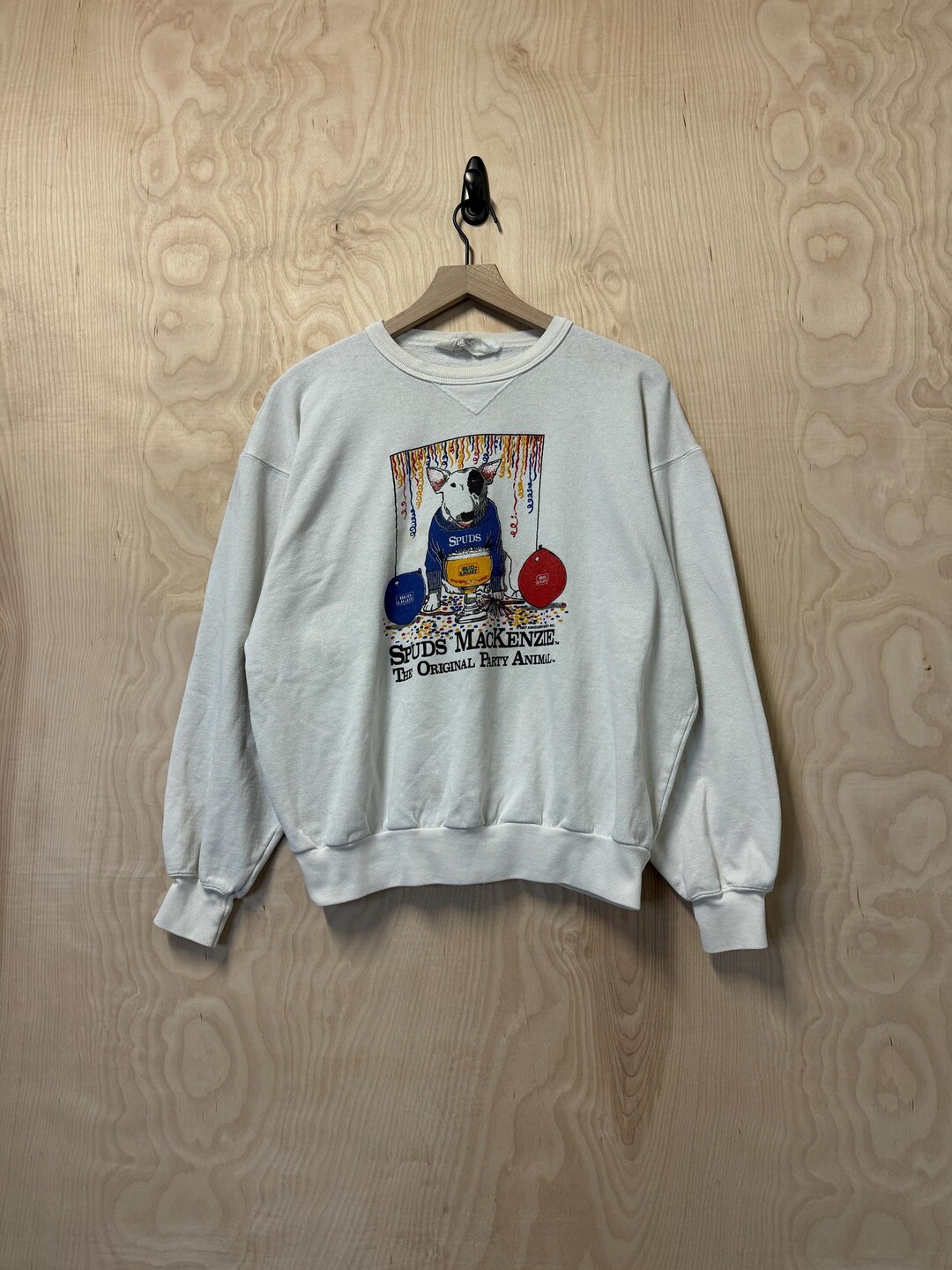 Vintage 80s Spuds Mckenzie Bud Light Chalk Line White Crewneck ...