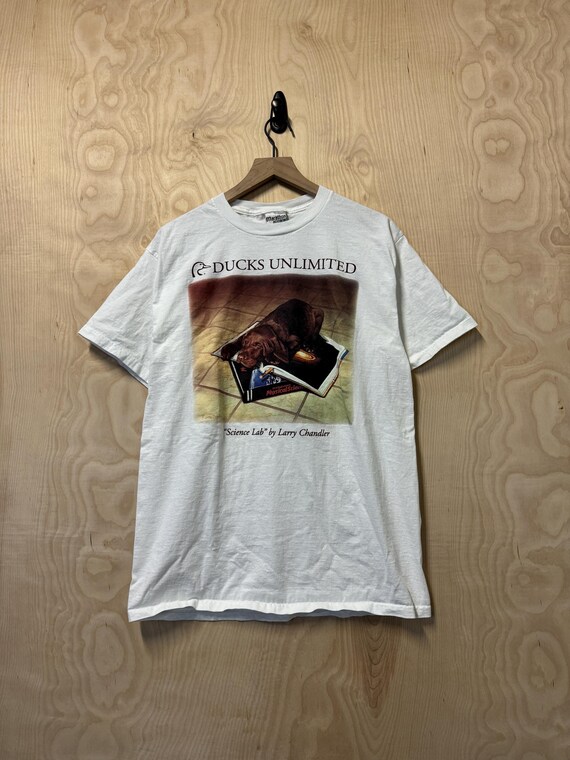 Vintage Ducks Unlimited Science Lab Dog Graphic White… - Gem