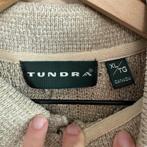 Vintage Tundra Tan Zig Zag Stripe Cotton Acrylic Collared Knit Sweater ...