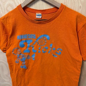 Vintage 70s Minnesota Kicks Soccer Graphic Champion Orange Cotton T ...