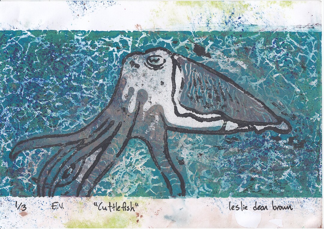 Underwater Live Cuttlefish Art Print — Original Limited Edition Series ...