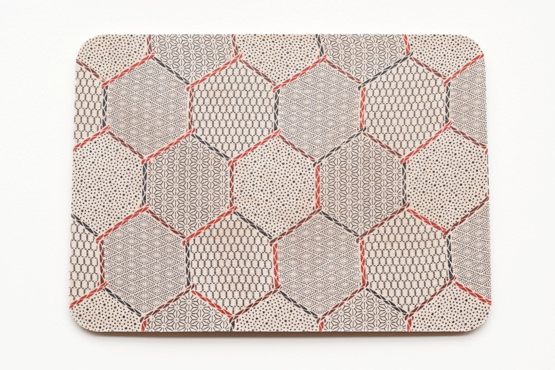 Light Japanese Silk Eco Mouse Pad Upcycled Kimono Hexagon Pattern off ...