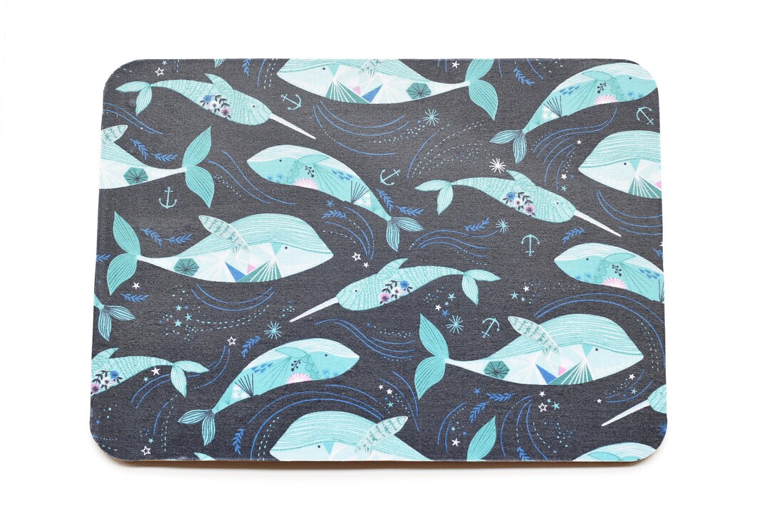 Whales Narwhals Eco Mouse Mat Desk Pad Office Design - Etsy
