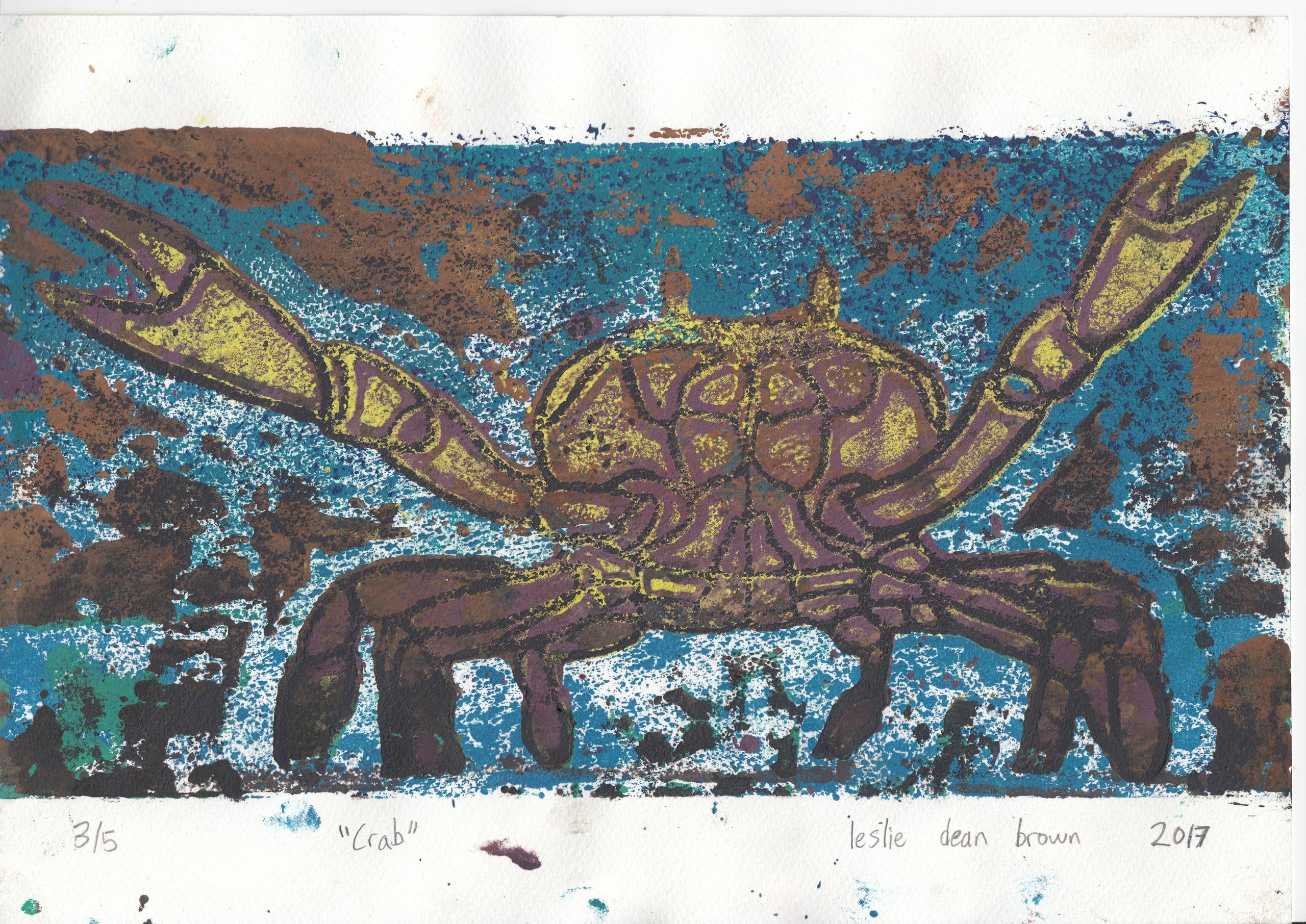 Mud Crab Impression Lino Block Print Art Original Limited - Etsy