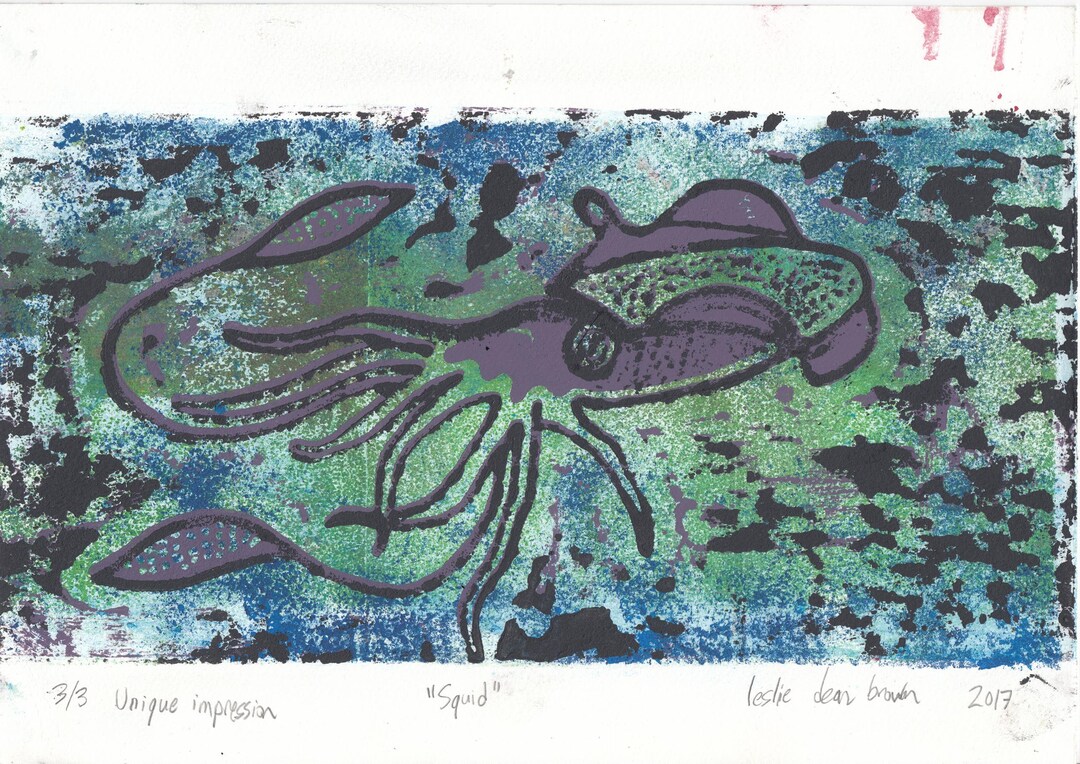 Squid Ink Art Print — Original Limited Edition Series Working Proof ...