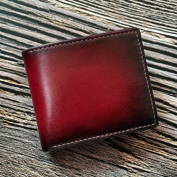 Red Leather Wallet - Etsy