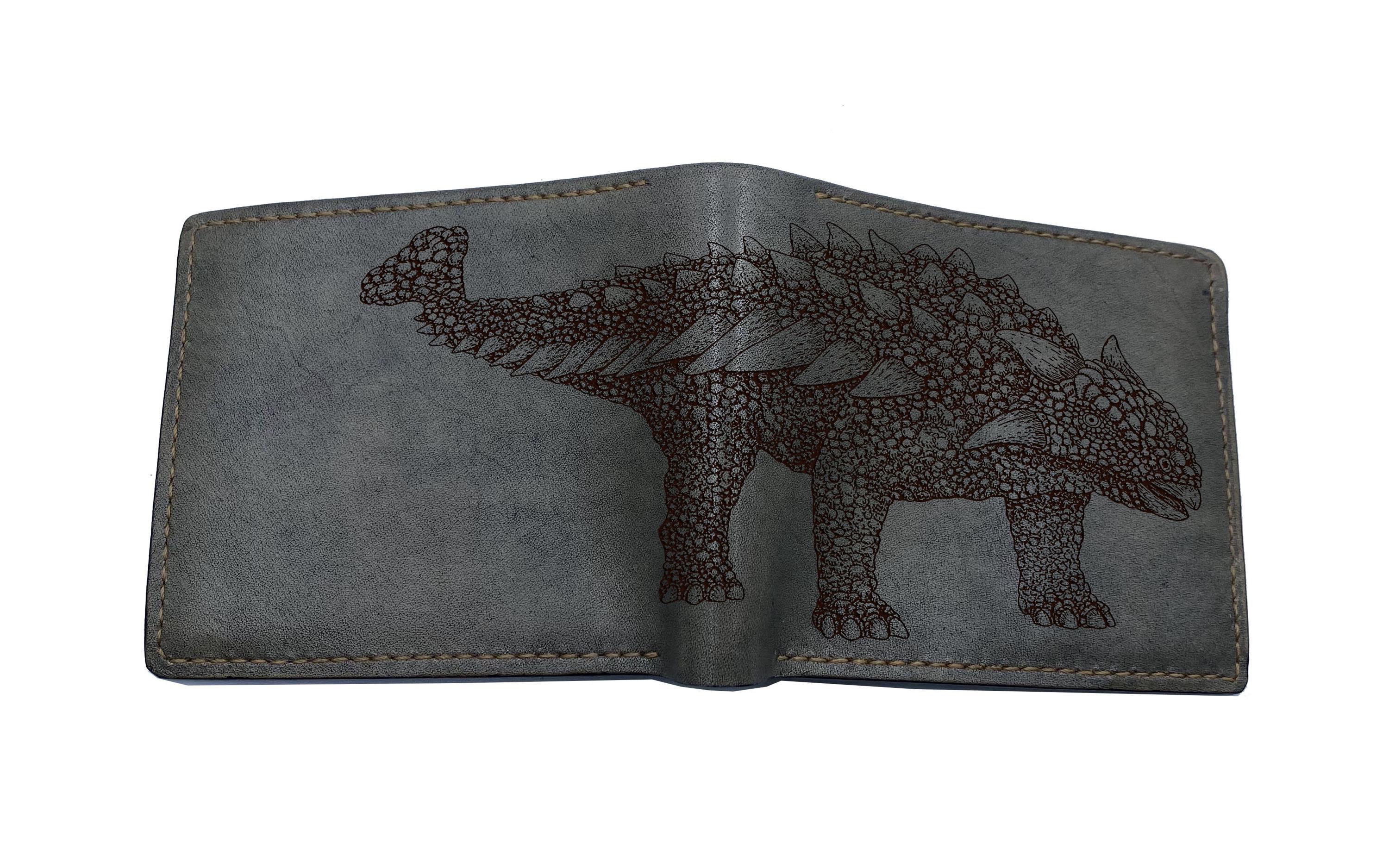 Engraved Ankylosaurus Leather Wallet: Jurassic Dinosaur Gift - Etsy