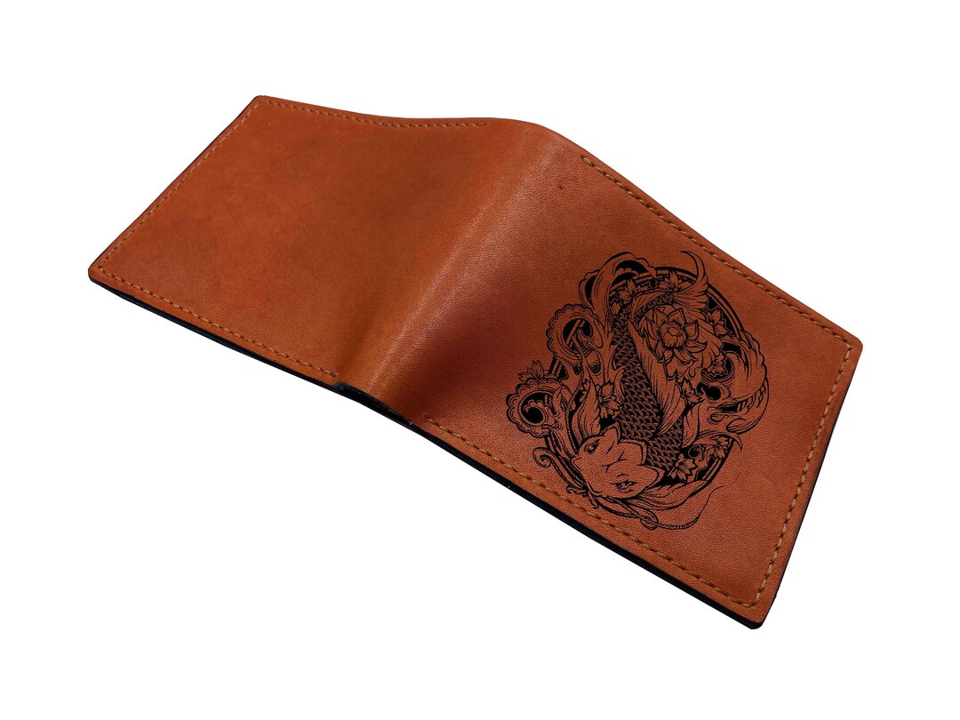 Handmade Leather Men's Wallet, Koi Fish Art - Etsy