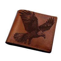 Personalized Bald Eagle Leather Wallet, Custom Wallet Name for Men ...