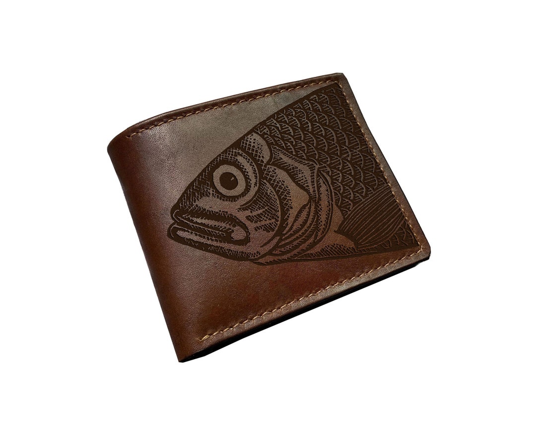 Fish Pattern Leather Men's Wallet, Customized Gift for Men, Ocean Sea ...