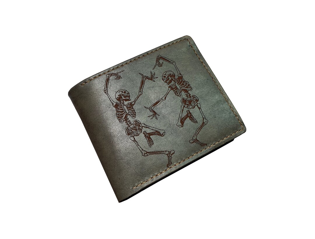 Human Skeleton Leather Men's Wallet, Custom Men Gift, Gift for ...