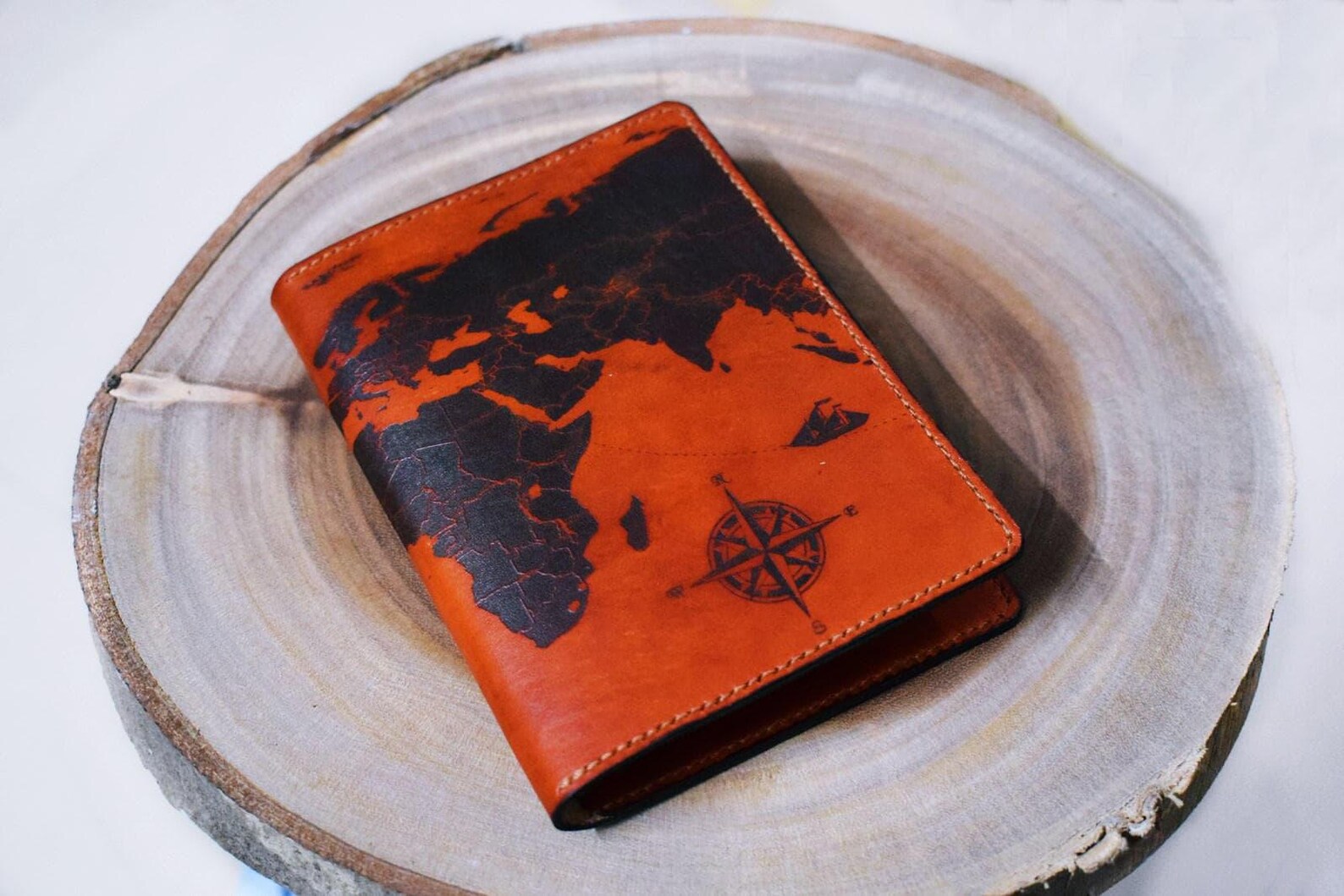 Vintage World Map Leather Passport Wallet: Personalized Travel Case - Etsy
