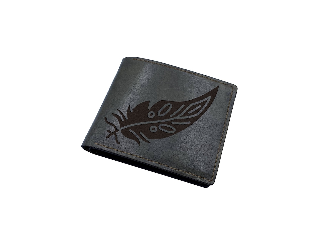 Feather Symbols Men's Wallet, Custom Engraving Gift for Dad, Native ...