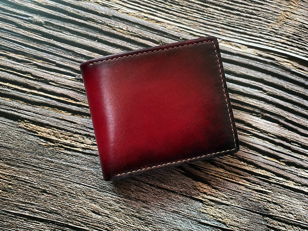 Red Tone Premium Genuine Leather Handmade Men's Wallet, Classic ...