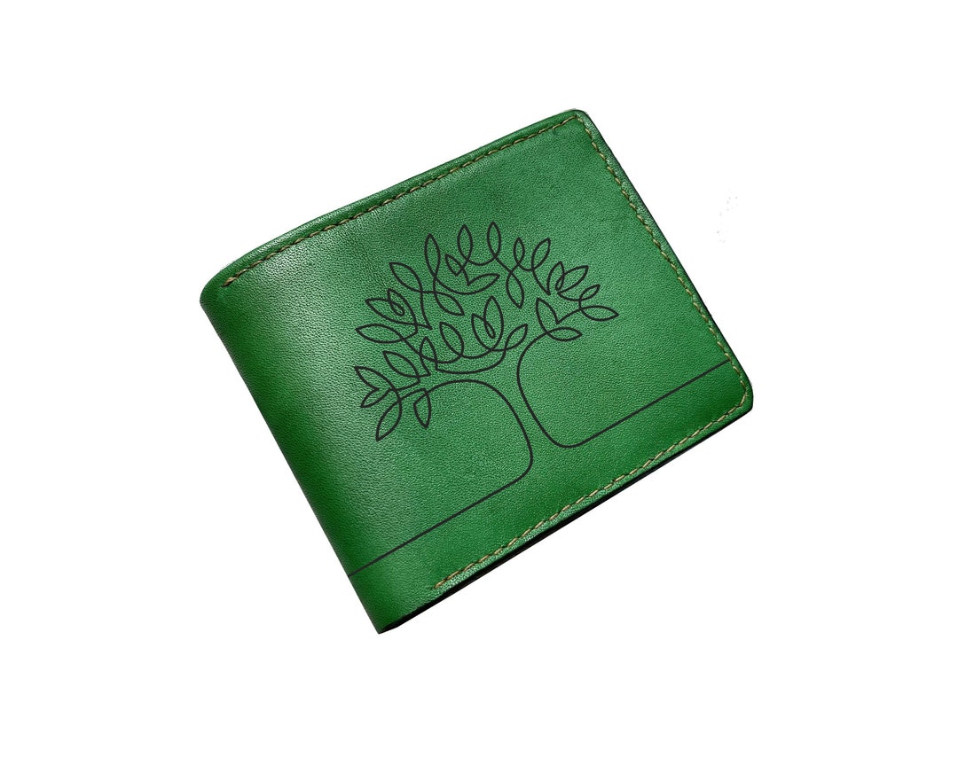 Simple Icon Tree of Life Eternity Art Leather Wallet, Genuine Handmade ...