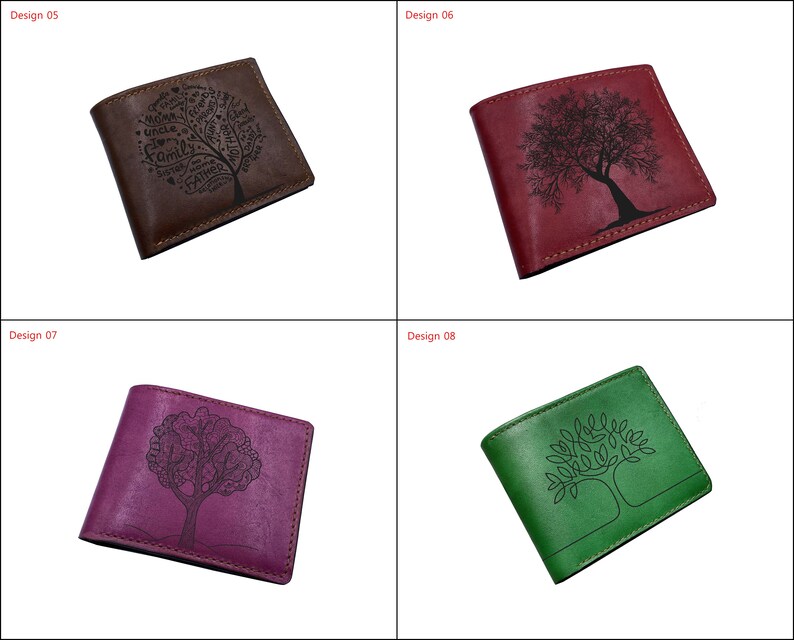 Olive Tree Drawing Art Wallet Leather Handmade Men's - Etsy