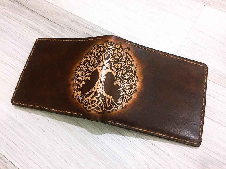 Tree of Life Celtic Leather Mens Wallet RFID Blocking Wallet - Etsy