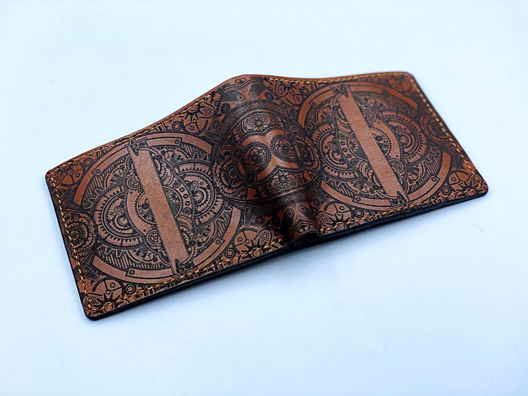 Steampunk Leather Wallet, Handmade Personalized Gift - Etsy