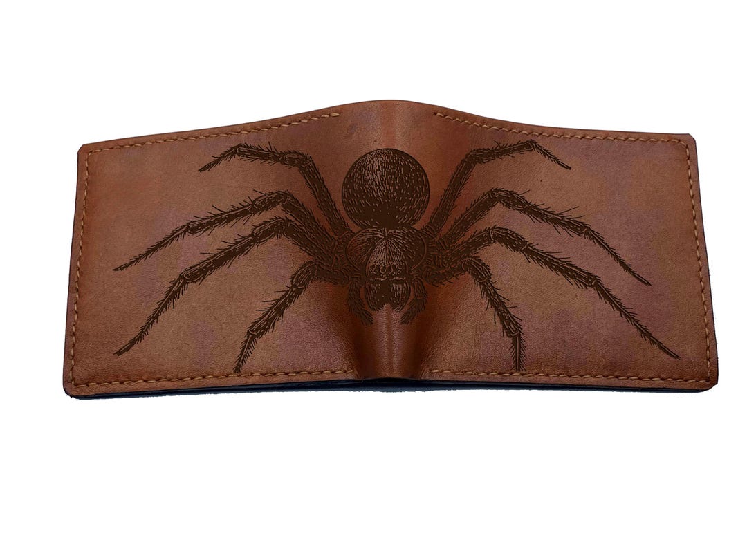 Spider Sketch Leather Wallet: Insect Lover Gift - Etsy