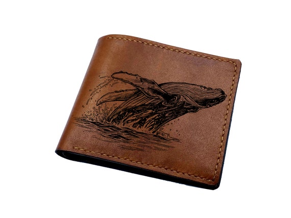 Whales Leather Men Wallet Animal Pattern Art Wallet Custom | Etsy