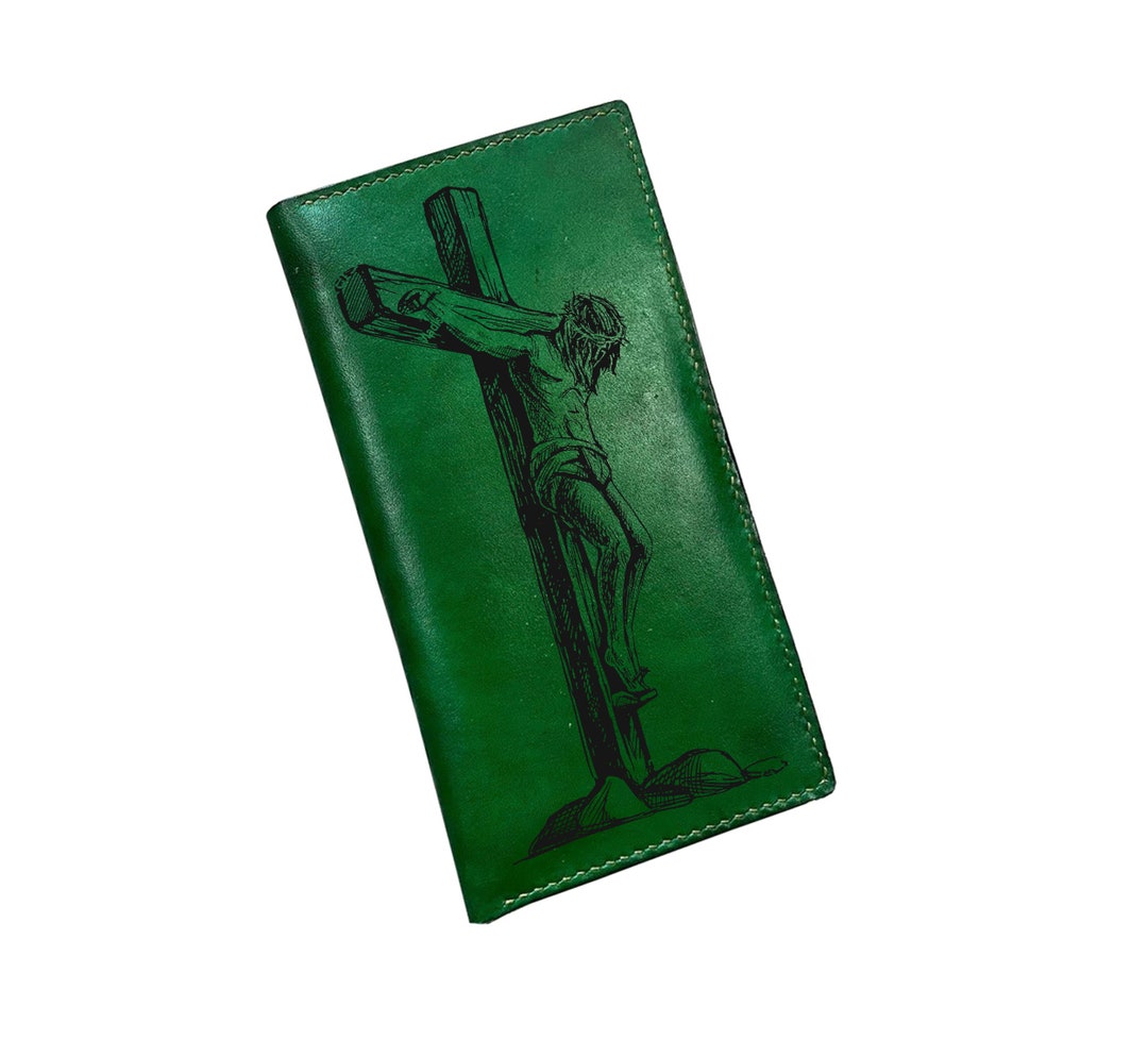 Handmade Leather Bifold Wallet: Jesus Christ Art, Christian Gift - Etsy