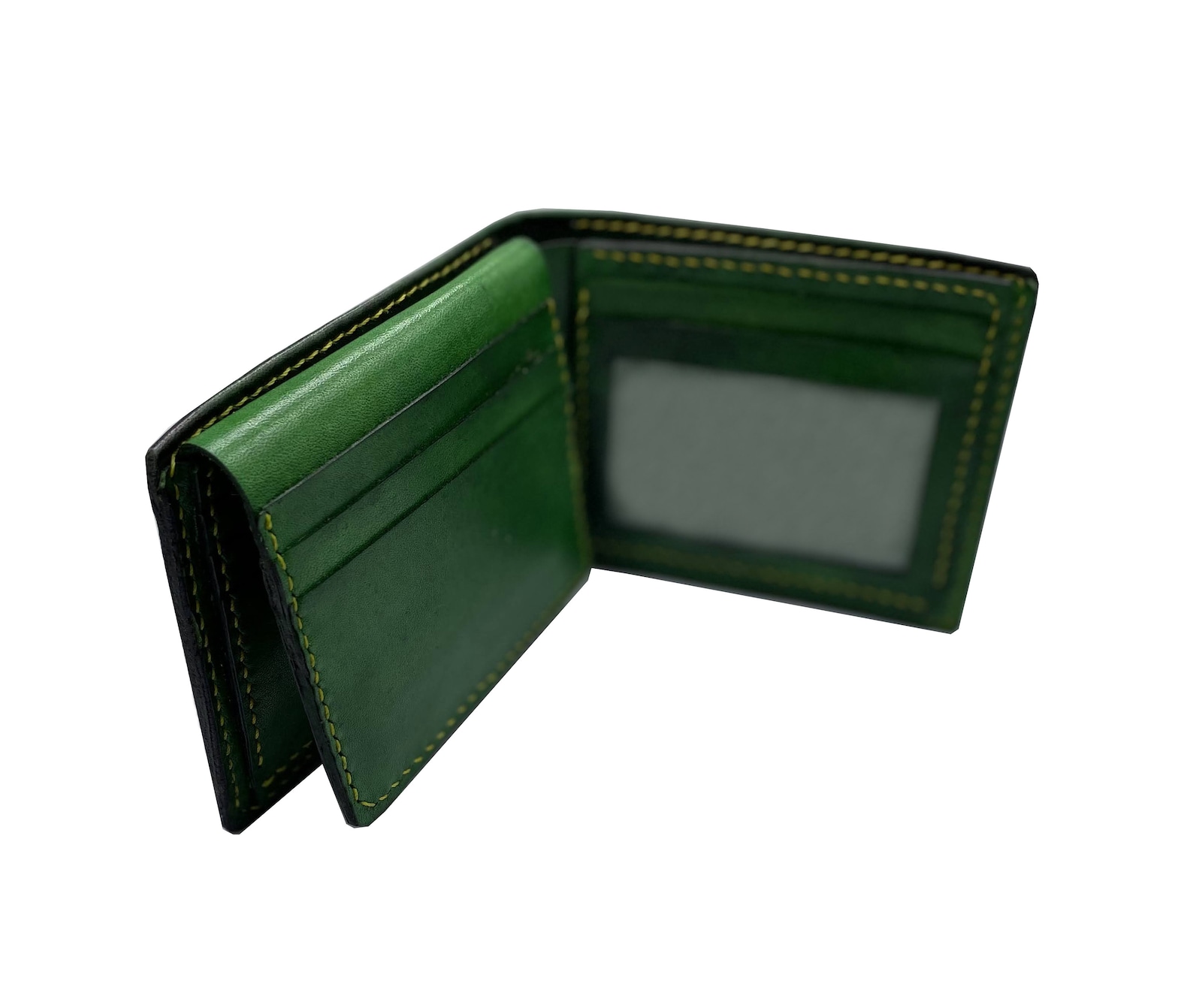 Premium Genuine Leather Men's Wallet Green Vegtan Leather - Etsy